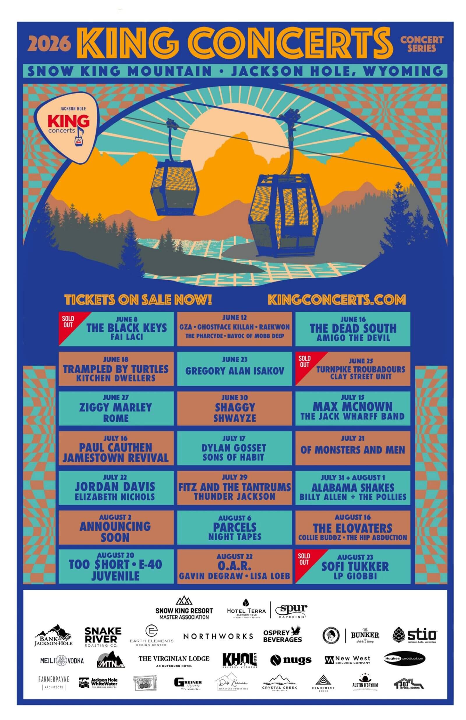 King Concerts 2026 @ Snow King Mountain | Mountain Modern Jackson Hole